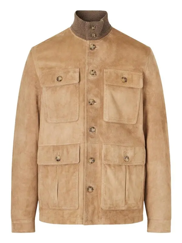 VALSTAR Brera Padded Suede Field Jacket - Brown