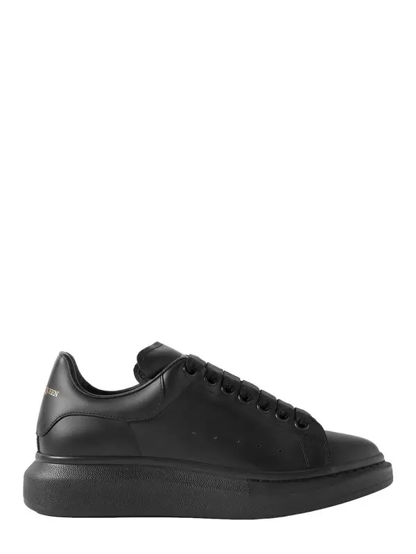 Alexander McQueen Exaggerated-sole Leather Sneakers - Black