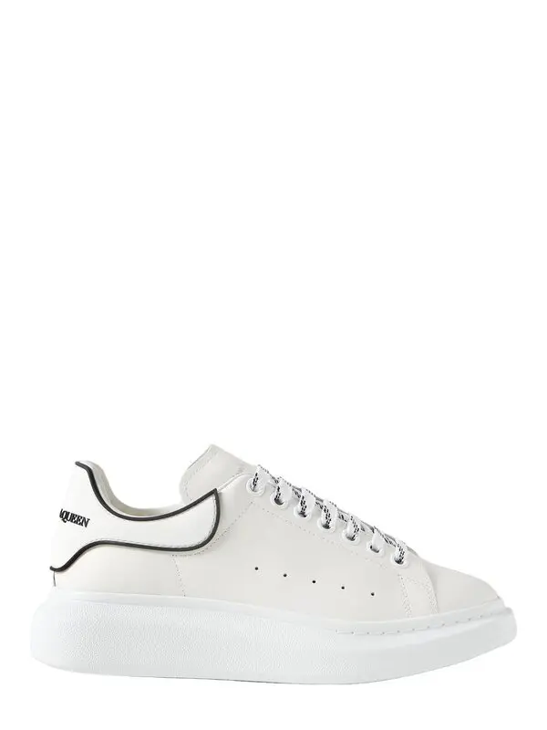 Alexander McQueen Exaggerated-sole Leather Sneakers - White