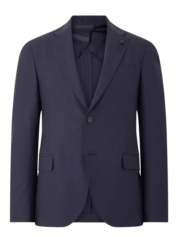LARDINI Wool-blend Blazer - Blue