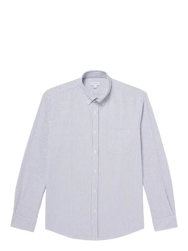 Sunspel Slim-fit Button-down Collar Striped Cotton Oxford Shirt - Blue