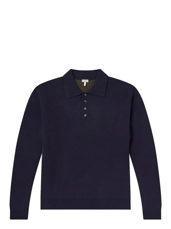 Loewe Wool-blend Polo Sweater - Blue