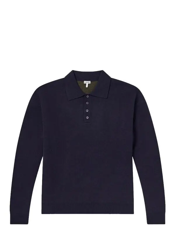 Loewe Wool-blend Polo Sweater - Blue