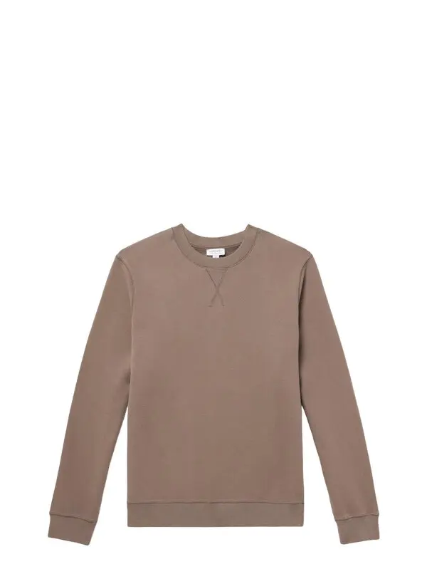 Sunspel Cotton-jersey Sweatshirt - Brown