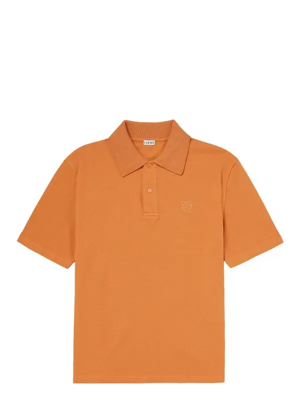 Loewe Slim-fit Logo-embroidered Cotton-piqué Polo Shirt - Orange