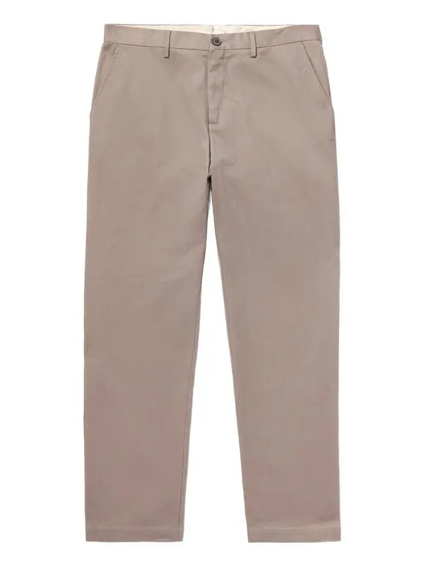 Sunspel Straight-leg Cotton-drill Trousers - Brown