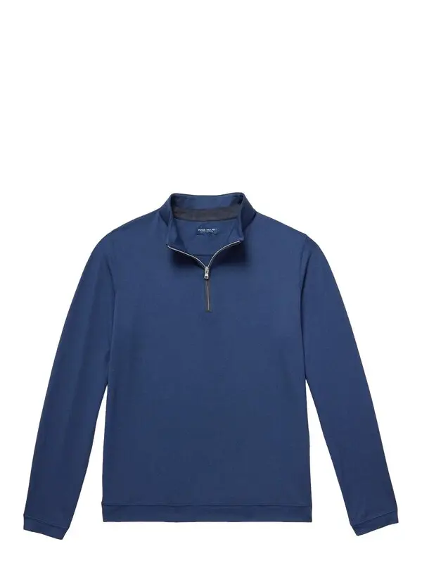 Peter Millar Albatross Piqué Half-zip Sweater - Blue