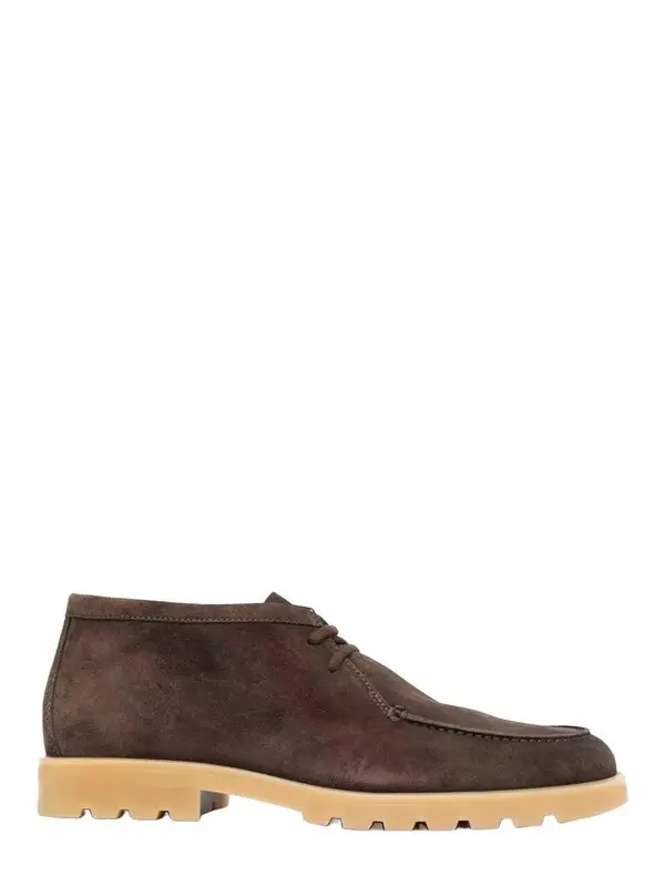 Santoni Suede Lace-up Desert Boots - Brown