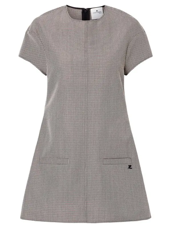 COURREGES Heritage Houndstooth Mini Dress - Black And White