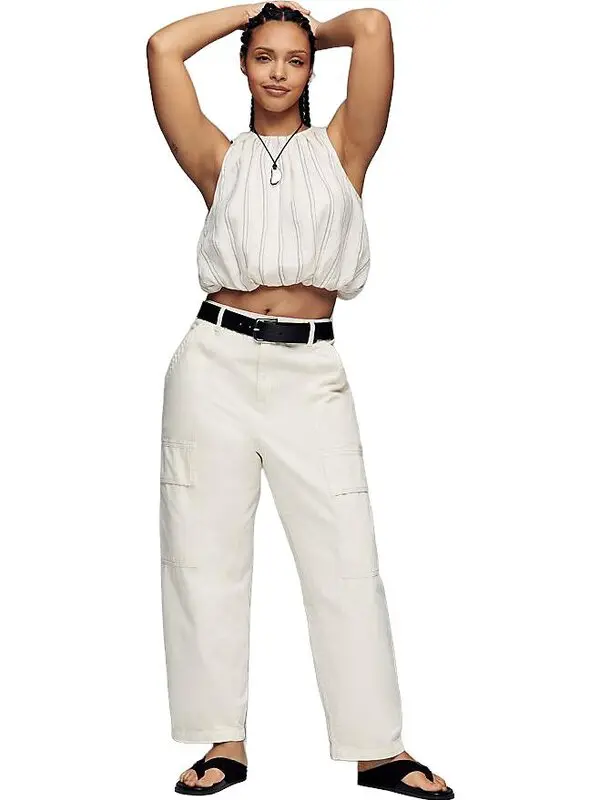 Sanctuary Boyfriend Crop Jeans Pants - Ivory
