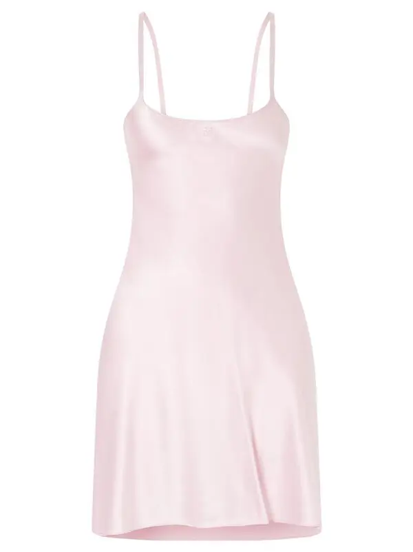 COURREGES Silk-satin Mini Dress - Pink
