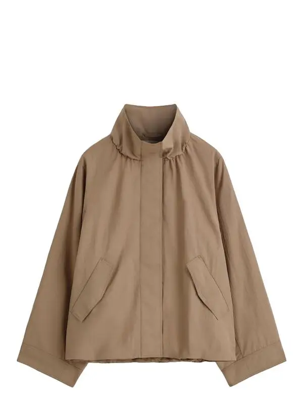 Cos Nylon Mock-neck Utility Jacket - Beige