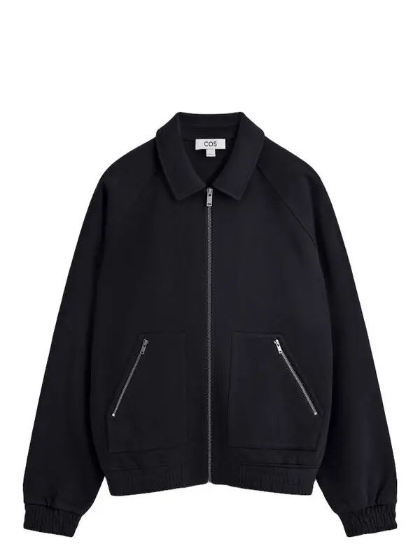Cos Cotton-jersey Bomber Jacket - Navy