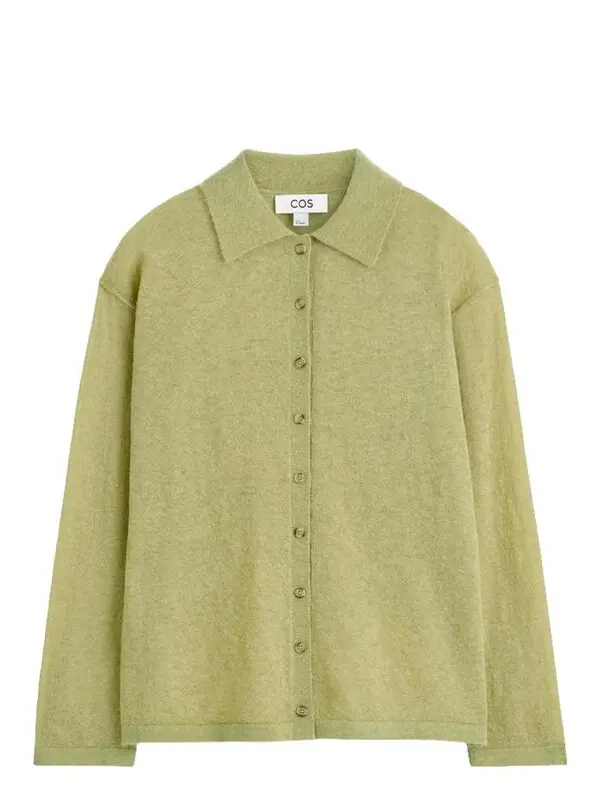 Cos Knitted Mohair-blend Shirt - Green