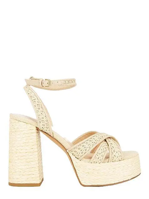 Dolce Vita Danila Raffia Espadrille Platform Sandals - Neutral