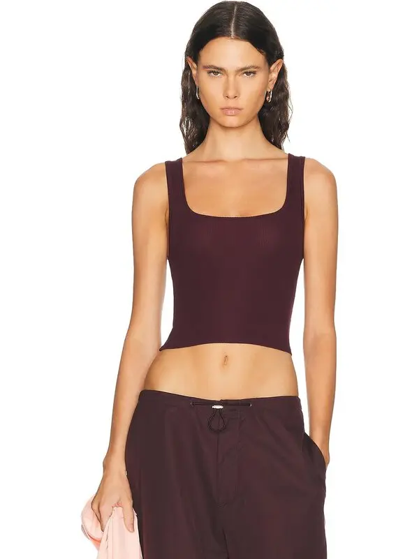 SKIMS Cotton Rib Tank Top - Currant