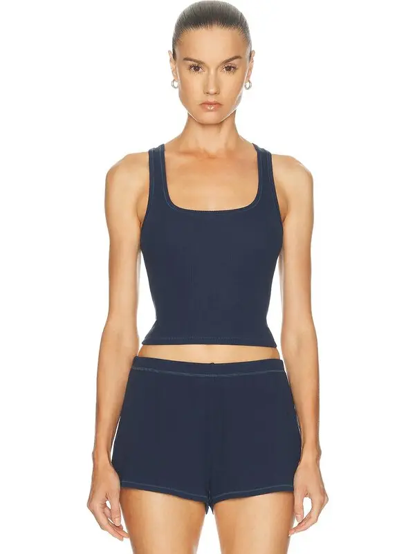 SKIMS Cotton Rib Tank Top - Navy