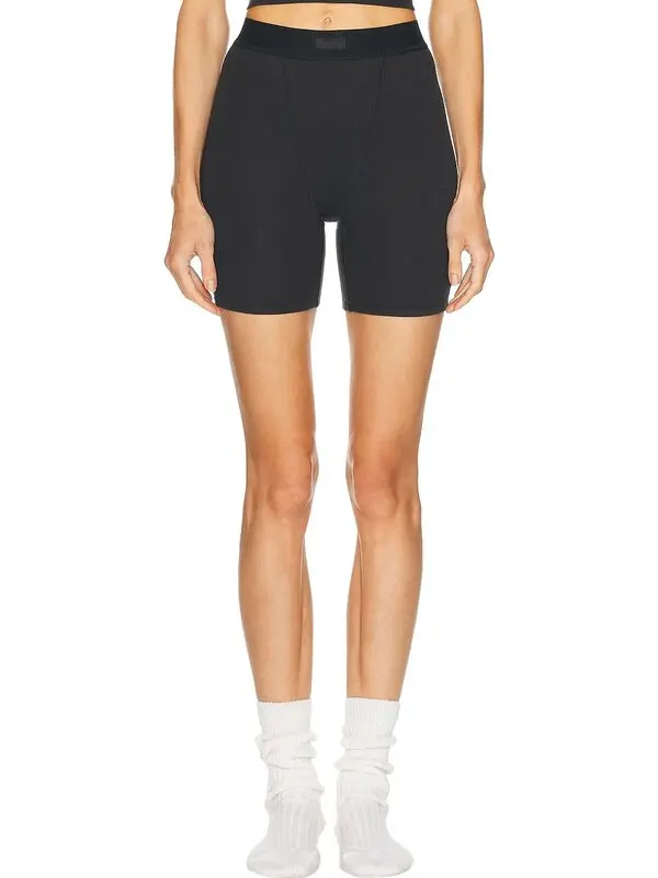 SKIMS Cotton Rib Boxer Short - Soot