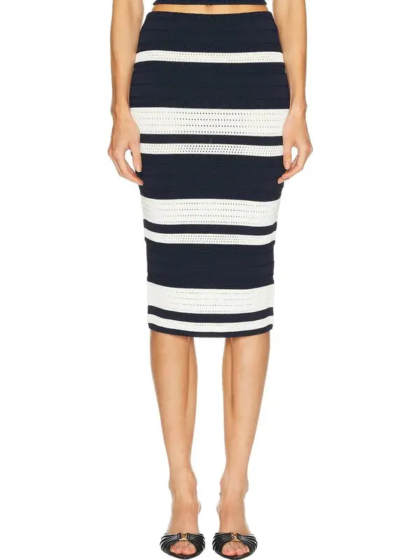 Ralph Lauren Ferris Pencil Skirt - Icon Navy & Lux Cream
