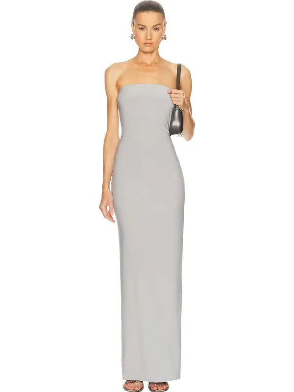 Norma Kamali X Lifestyle Strapless Long Dress - Grey