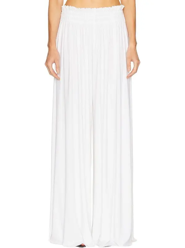 Norma Kamali Wide Leg Peasant Pant - Snow White