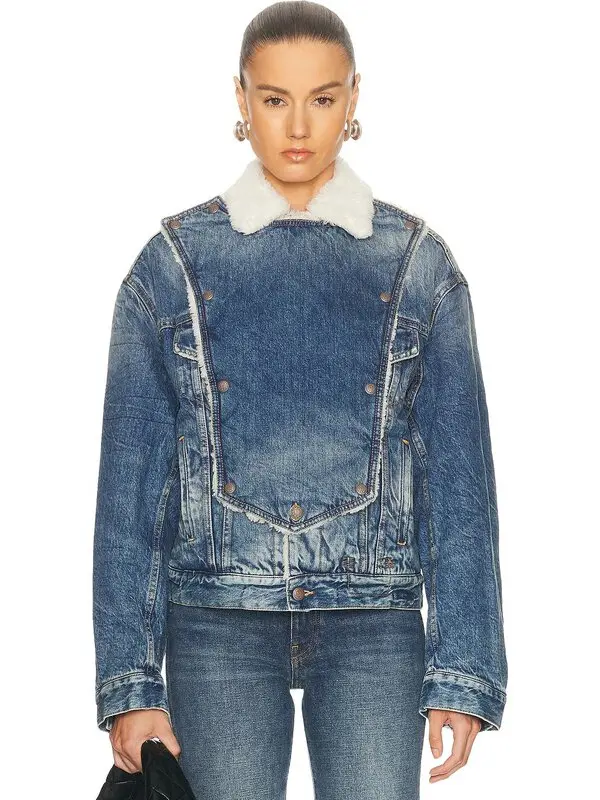 R13 Bib Trucker Jacket - Kelly