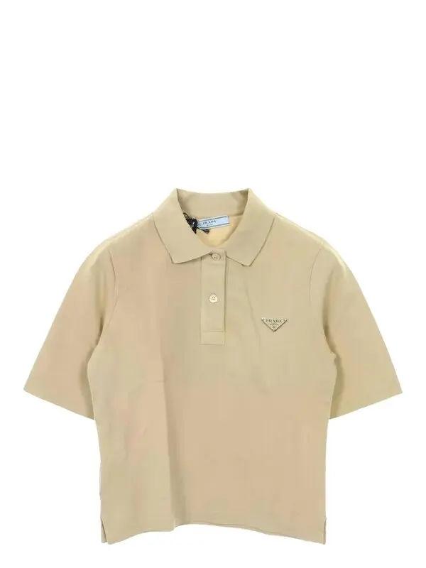 Prada Logo-plaque Polo Shirt - Neutrals