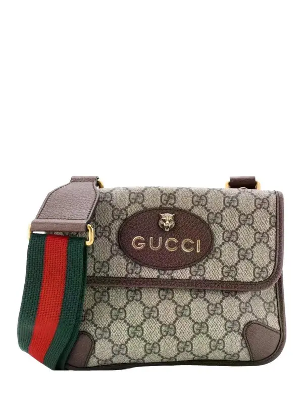 Gucci Neo Vintage Flap Messenger Gg Coated Canvas Small - Brown