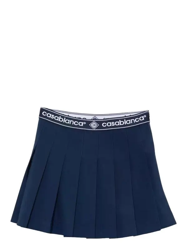 Casablanca Logo Waistband Mini Skirt - Blue