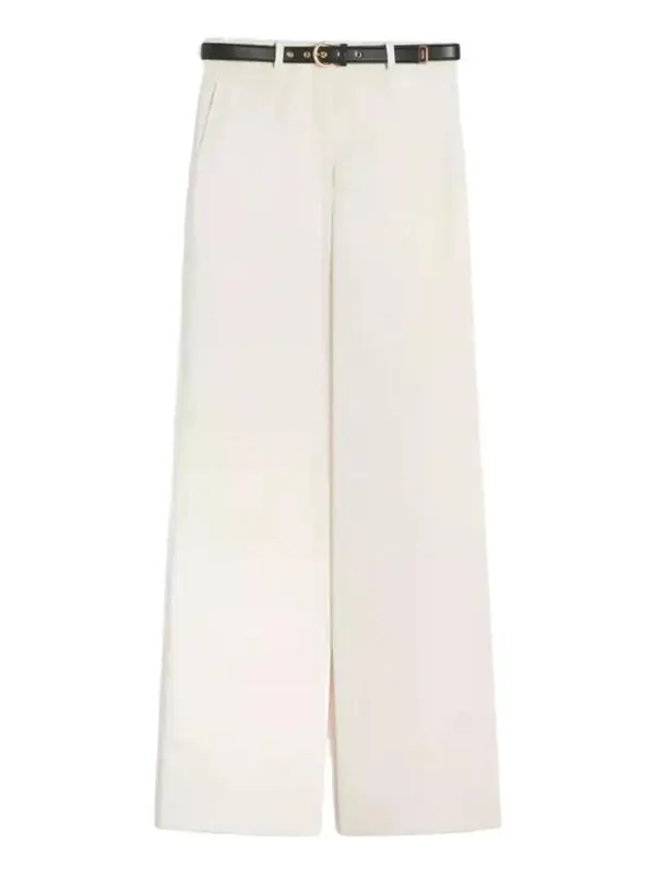 Max Mara Belted Wide Leg Trousers - Neutrals