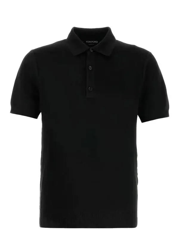 TOM FORD Piqué Polo Shirt - Black
