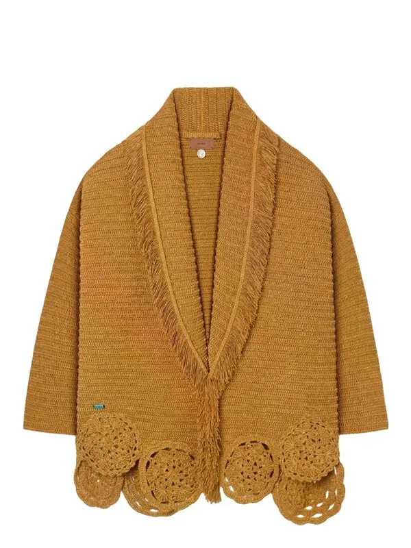 Alanui Island Memories Fringed Cardigan-coat - Brown
