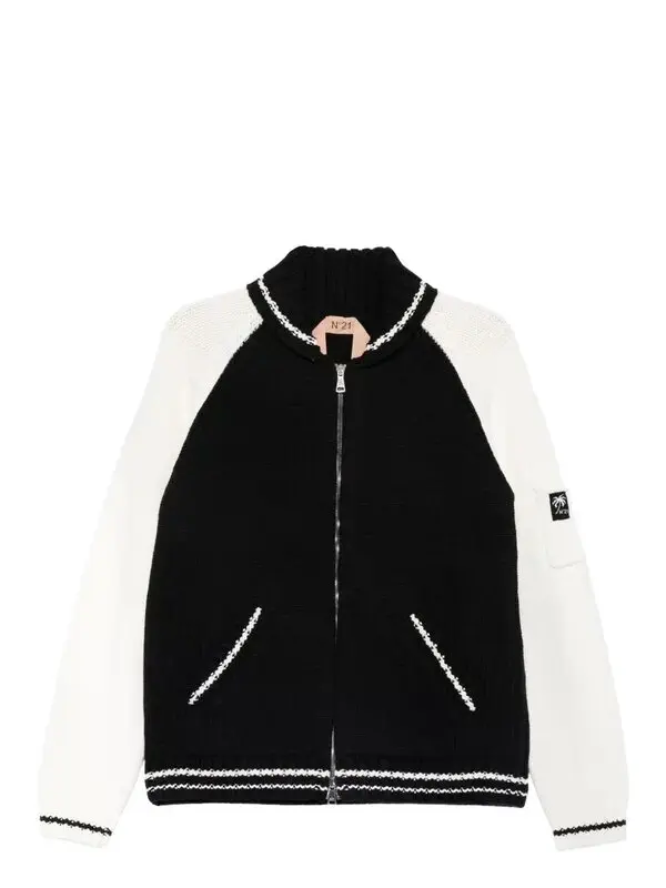 N°21 Knitted Bomber Jacket - Black