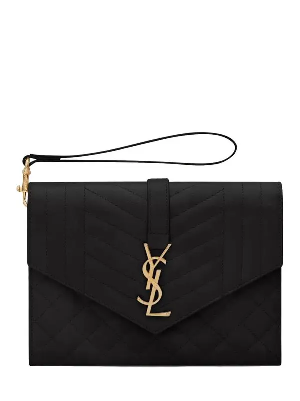 Saint Laurent Envelope Clutch Bag - Black