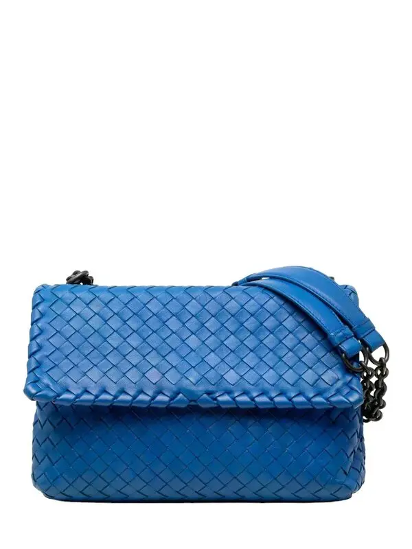 Bottega Veneta Small Nappa Intrecciato Olimpia Shoulder Bag - Blue