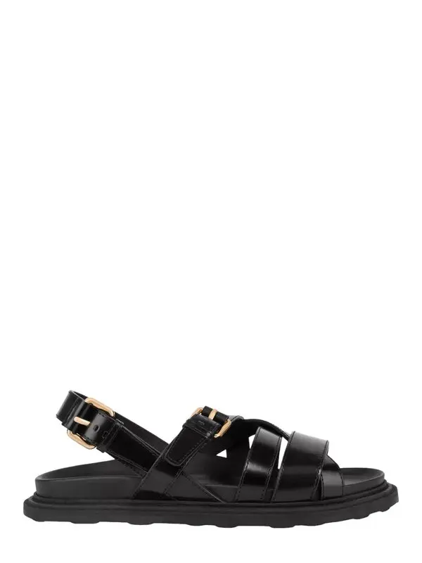 Moschino Buckle-fastening Leather Sandals - Black