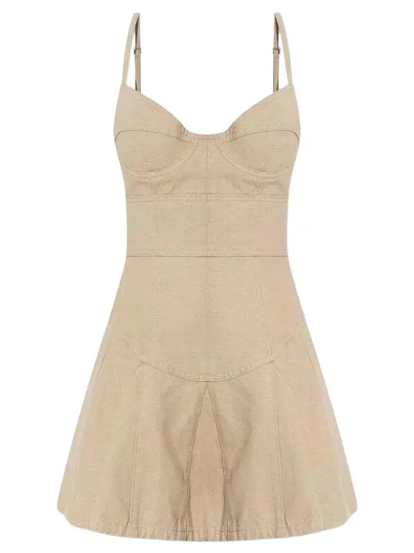 Dsquared2 Bustier-style Flared Dress - Neutrals