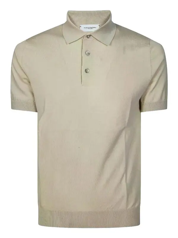 PAOLO PECORA Buttoned Polo Shirt - Neutrals