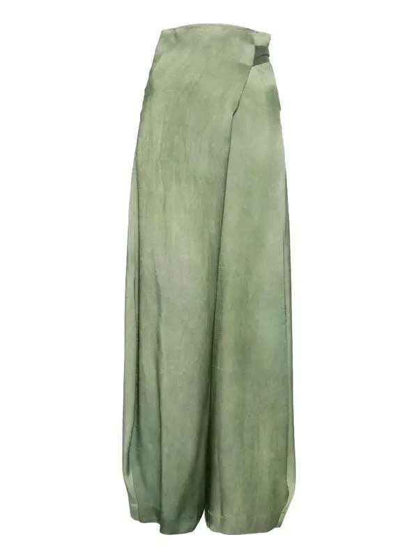 CORTANA Tie Cropped Trousers - Green