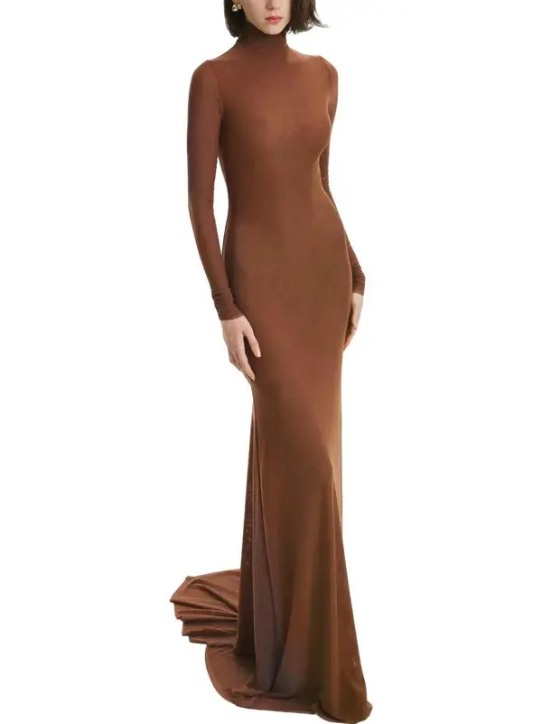 2310 STUDIO Long-sleeve Maxi Dress - Brown