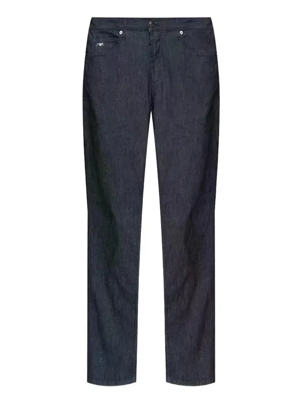 Emporio Armani Logo Tapered Jeans - Blue