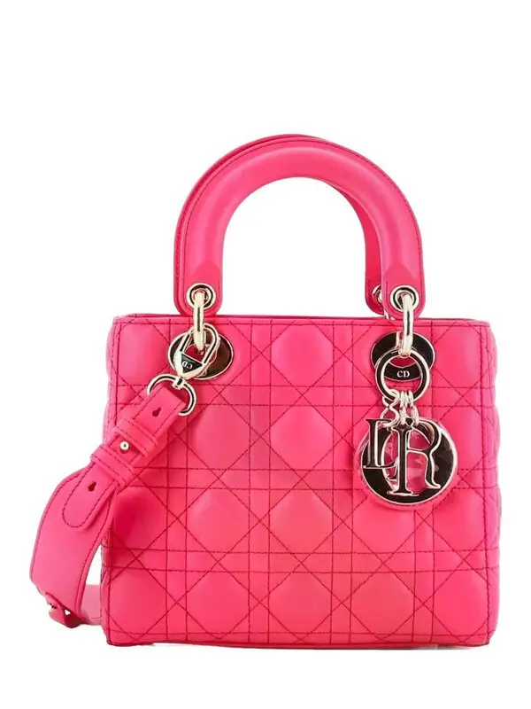 Dior My Abcdior Lady Cannage Quilt Lambskin Crossbody Bag - Pink
