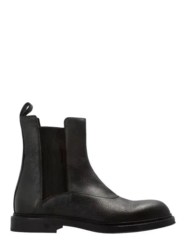 Emporio Armani Leather Chelsea Boots - Brown