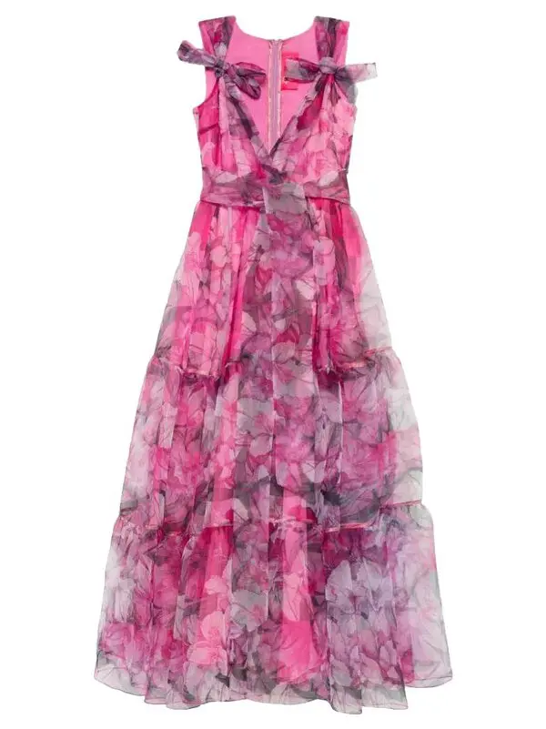 MIAU BY CLARA ROTESCU Kino Bow Floral Dress - Pink
