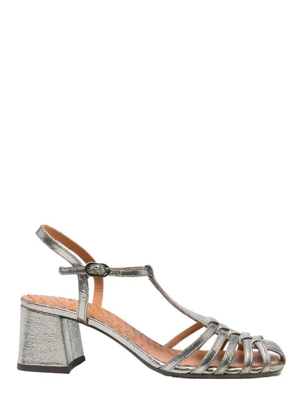 Chie Mihara T-strap Leather Sandals - Silver