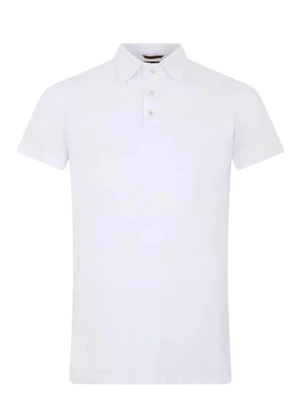 MOORER Pachino Short-sleeved Cotton Polo Shirt - White