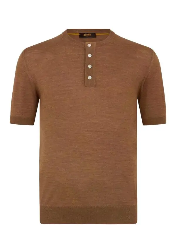 MOORER Button Short-sleeve T-shirt - Brown