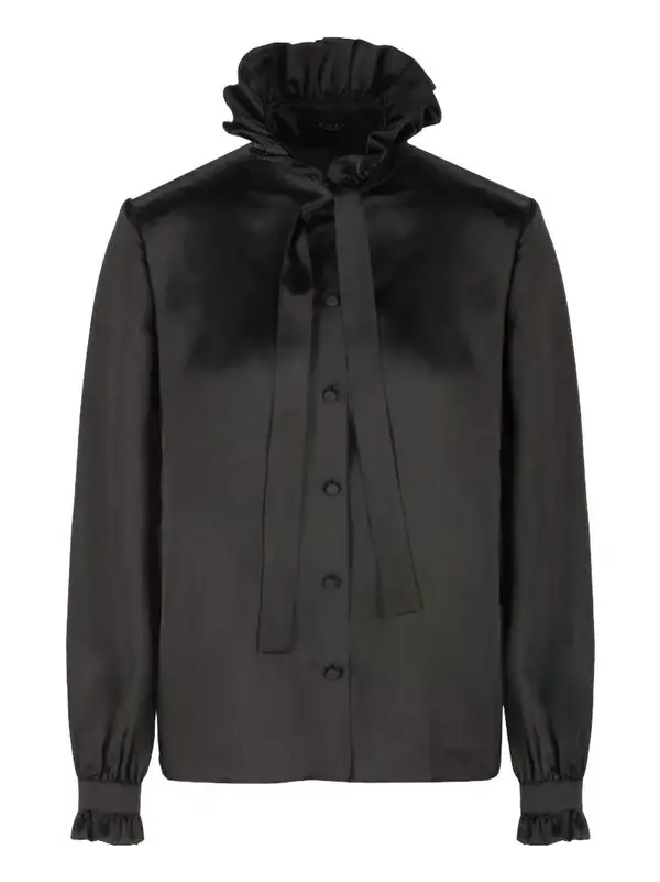 Gucci Bow-detail Silk Shirt - Black