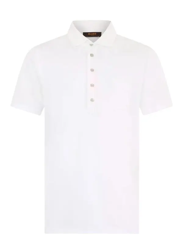 MOORER Button Collar Polo Shirt - White