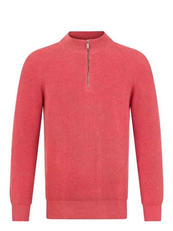 MOORER Basoli Zip Long-sleeve Sweater - Red